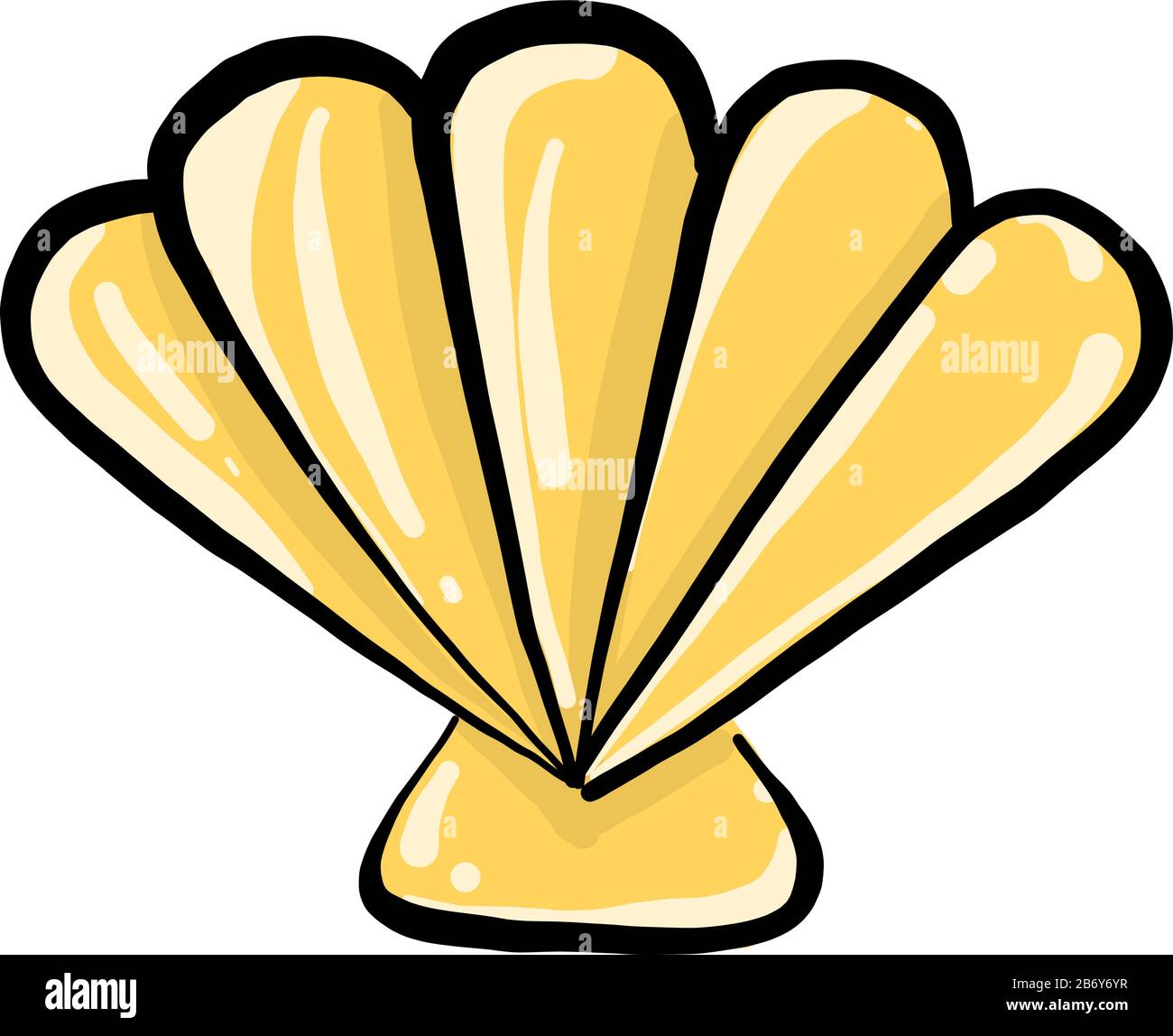 Yellow shell, illustration, vector on white background Stock Vector ...