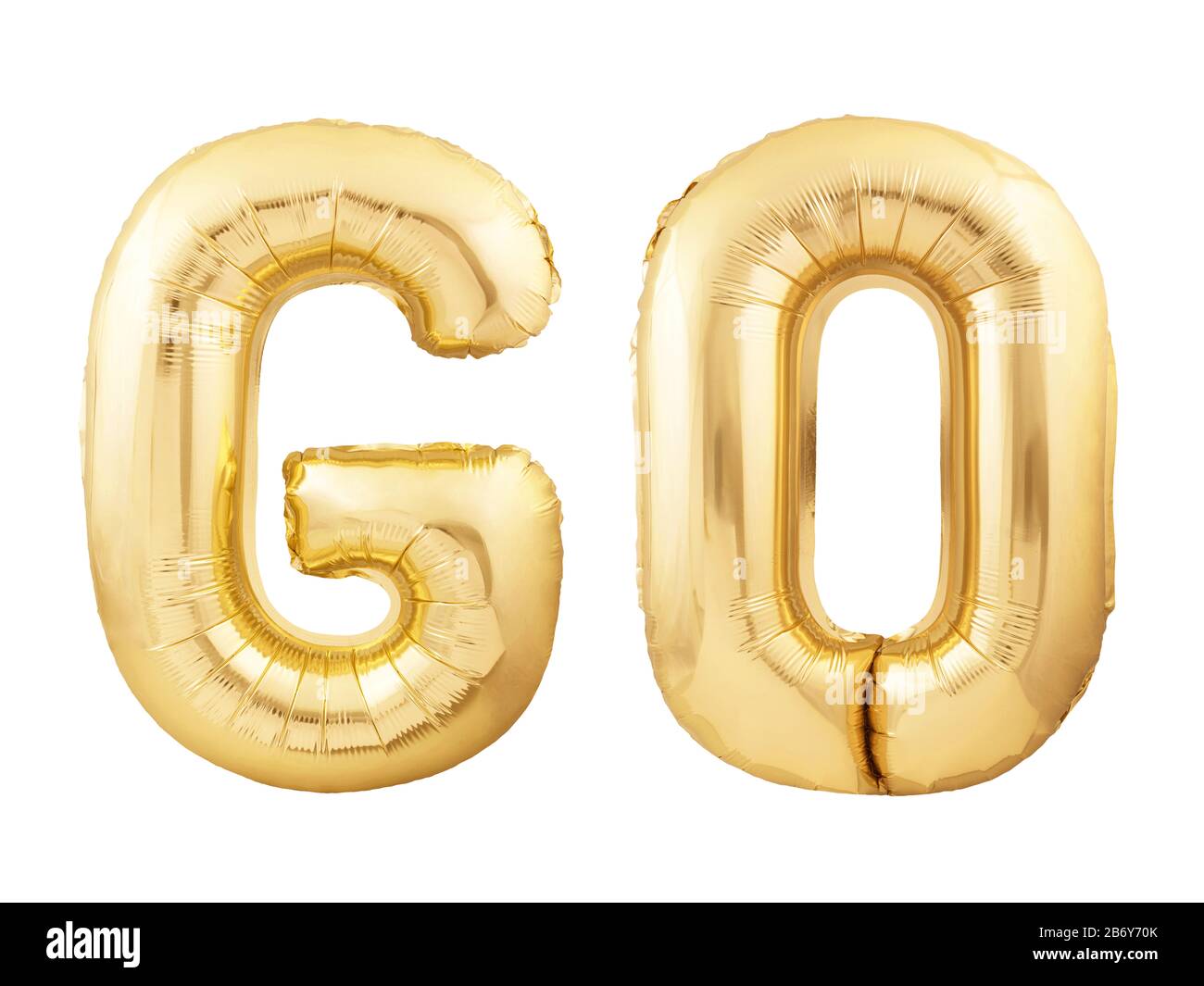 GO word made of inflatable balloons isolated on white background Stock ...