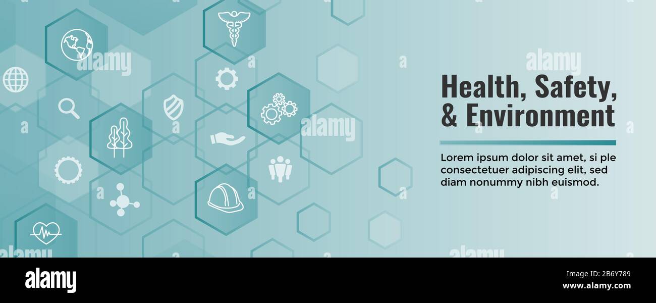 Health Safety & Environment Icon Set and Web Header Banner Stock Vector ...