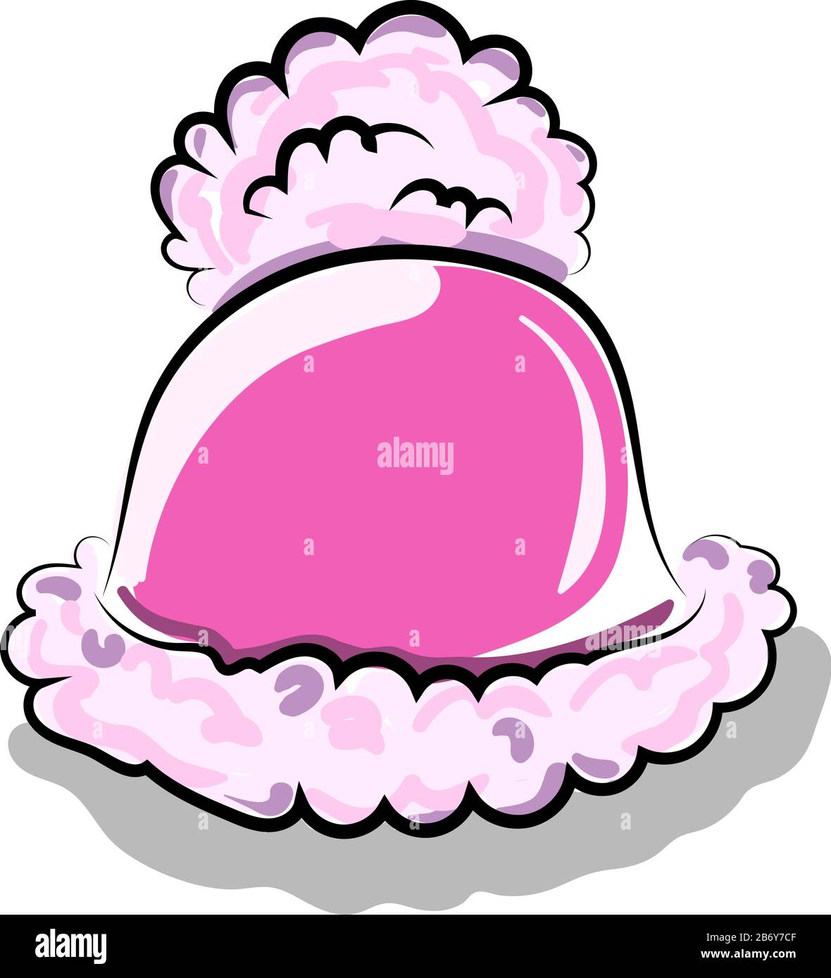 Pink winter hat, illustration, vector on white background Stock Vector ...