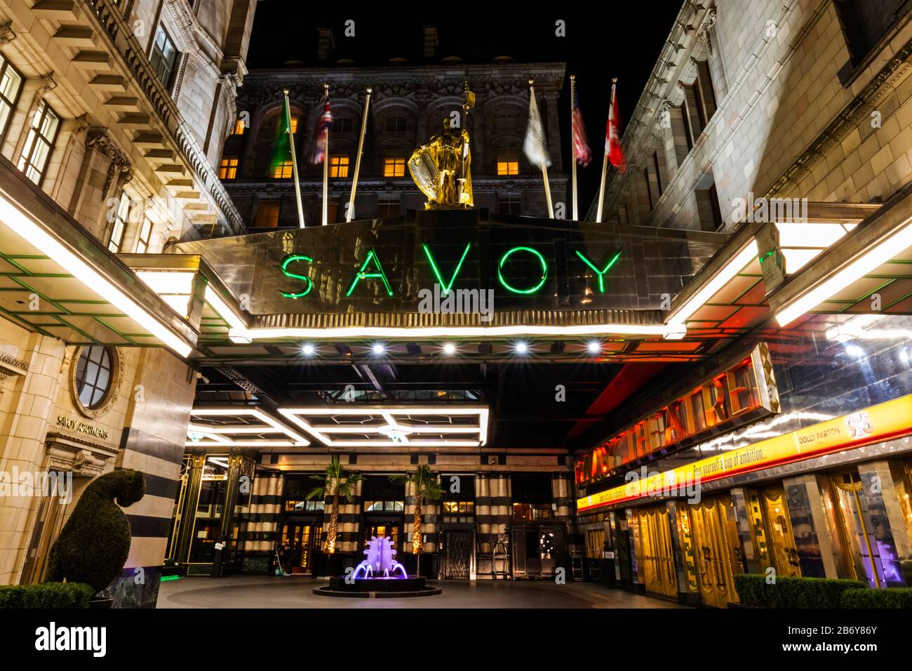 England, London, The Strand, The Luxury Savoy Hotel Opened in 1889 and ...
