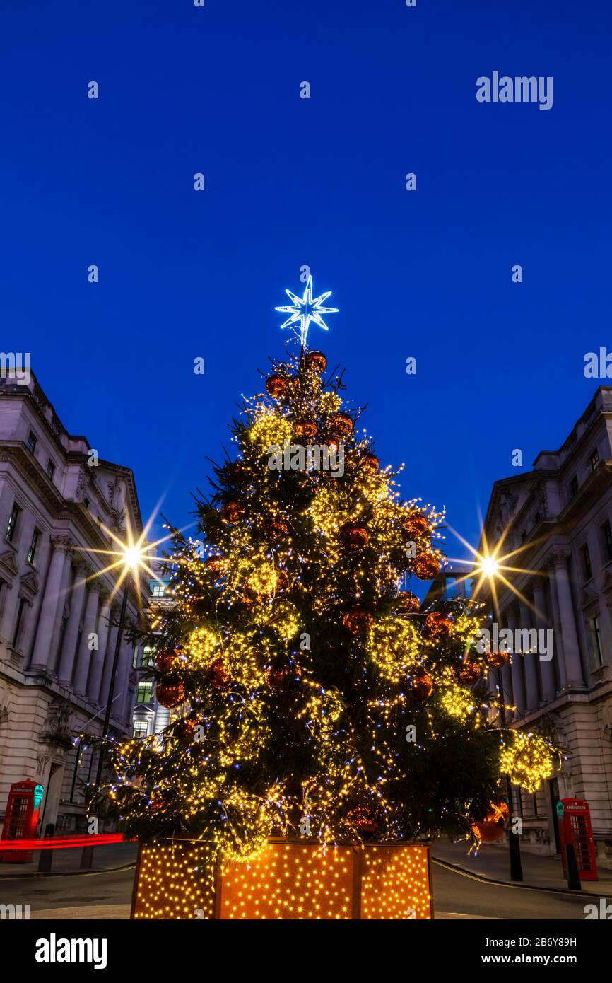England, London, Regent Street, The St James Christmas Tree Stock Photo ...