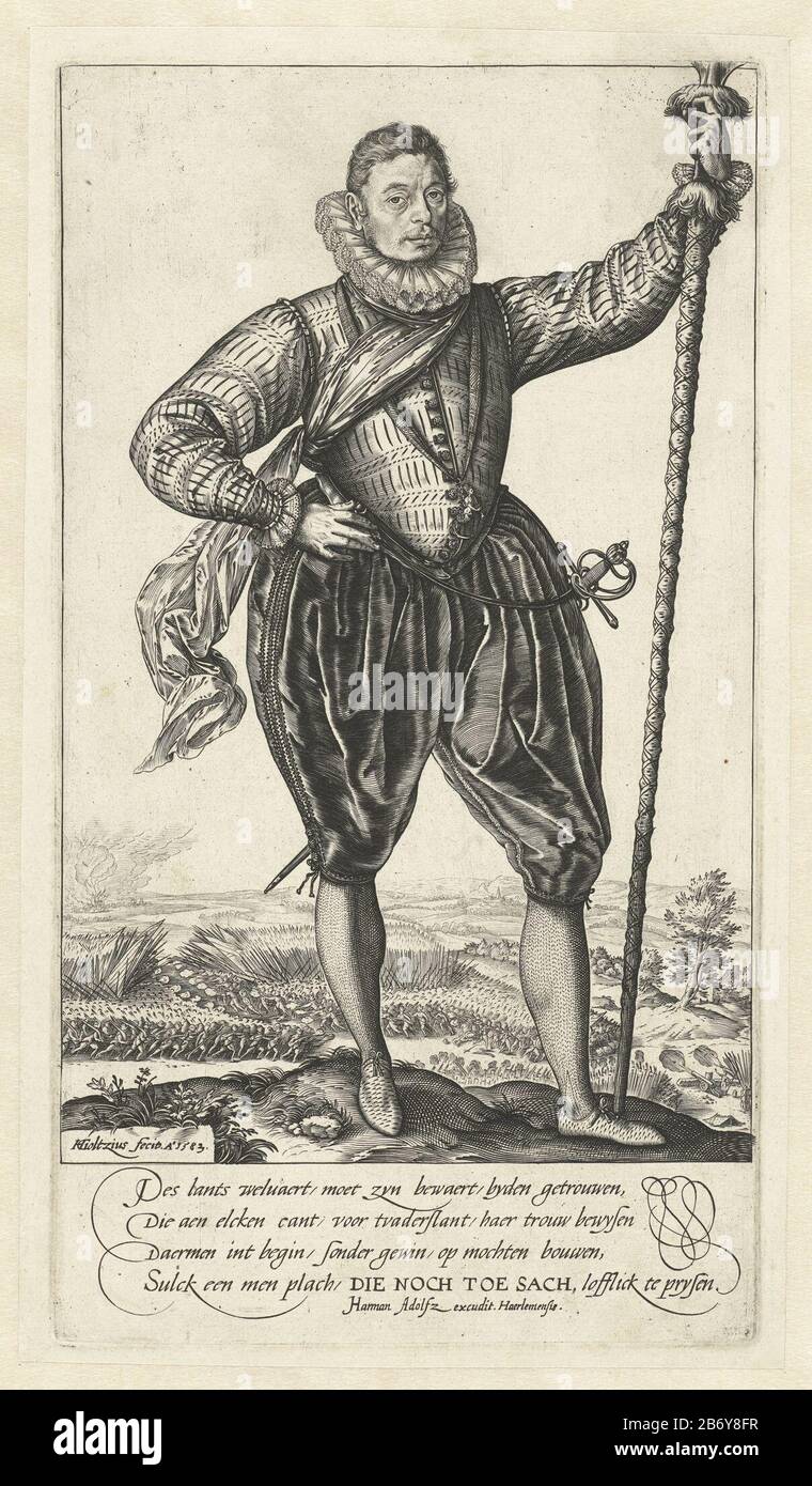 Kapitein van de infanterie Portrait of a man with (Where: apparently) a ...