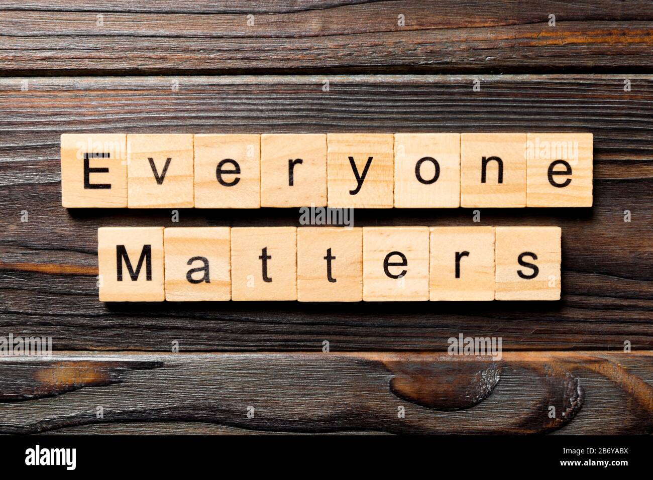Everyone matters word written on wood block. Ever yone matterstext on ...