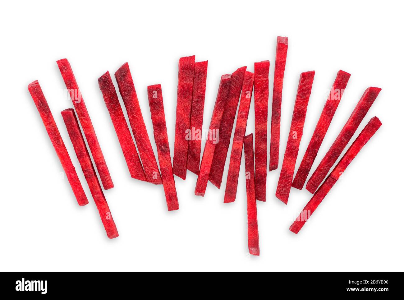 Beetroot sliced into sticks on white background Stock Photo - Alamy