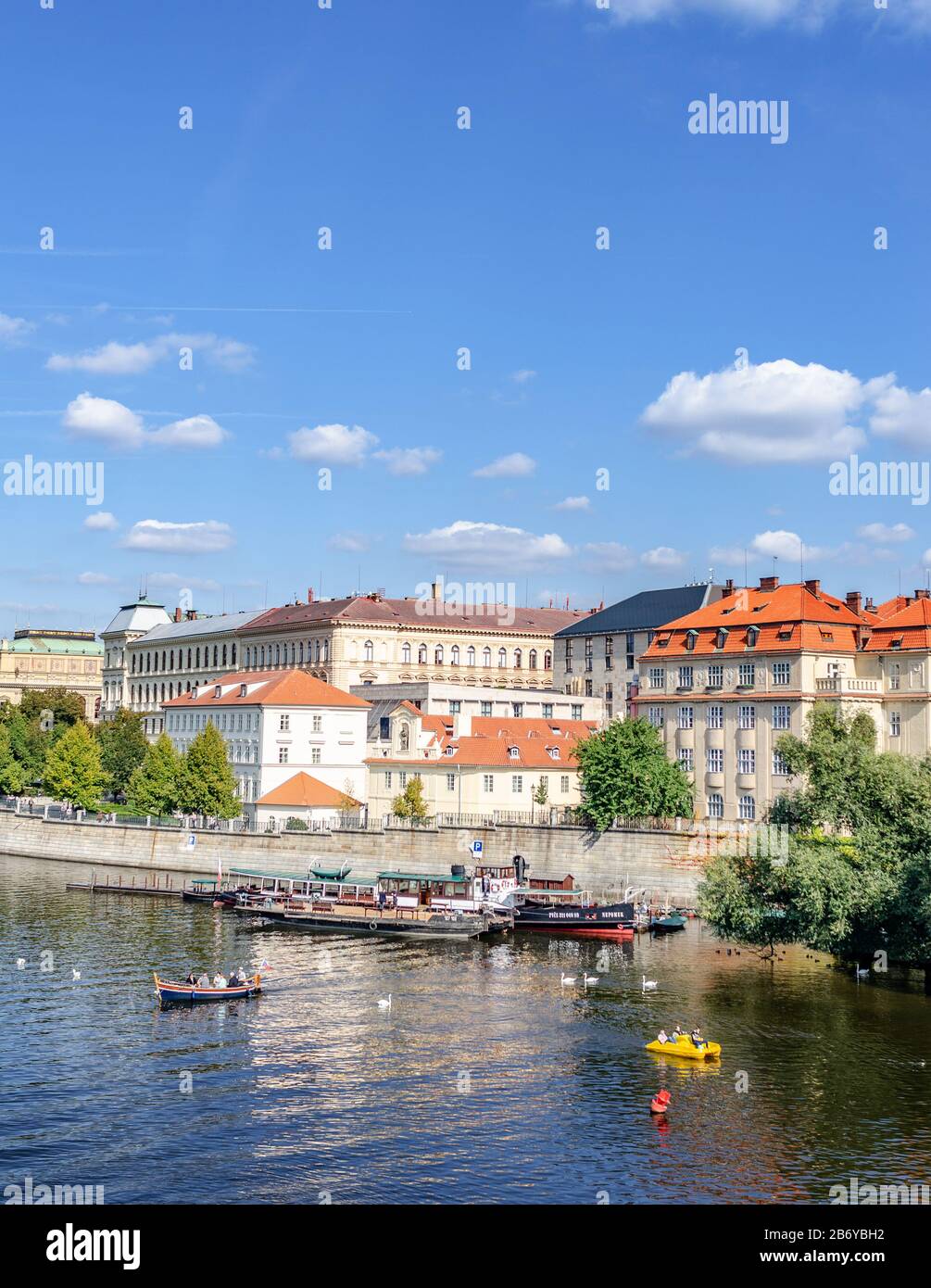 View of the Vltava River in Prague, Czech Republic Stock Photo - Alamy