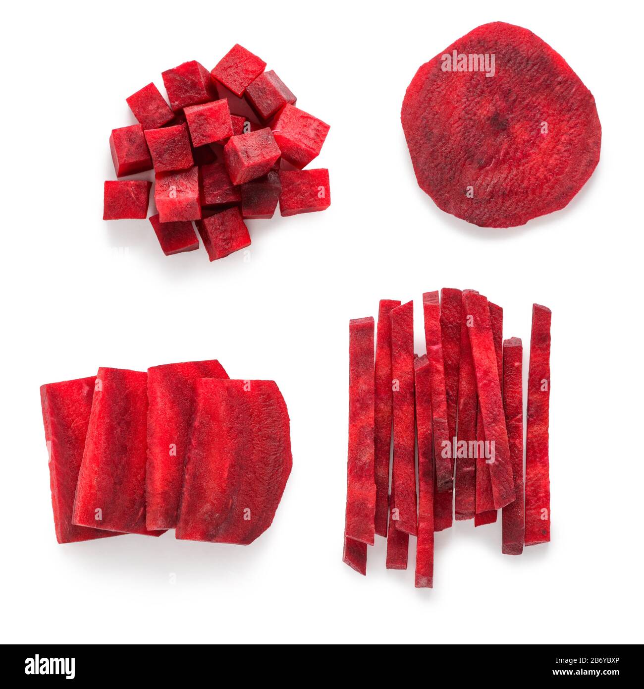 Beetroot cut in different styles on white background Stock Photo - Alamy