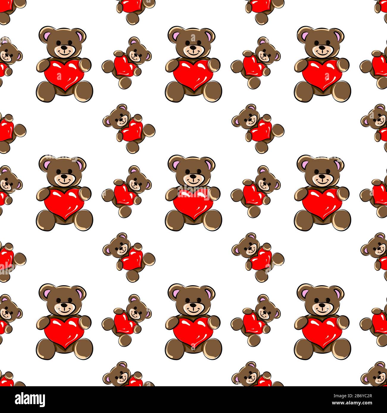 Teddy bear pattern, illustration, vector on white background Stock ...