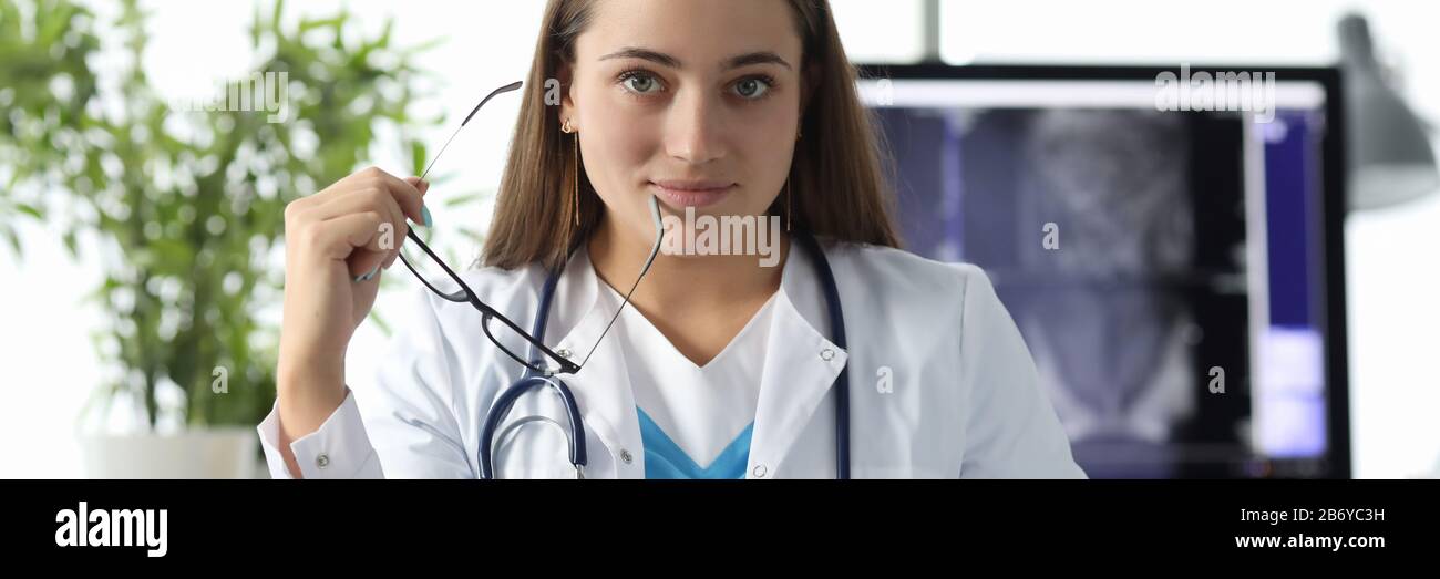 Cute doctor at work Stock Photo - Alamy