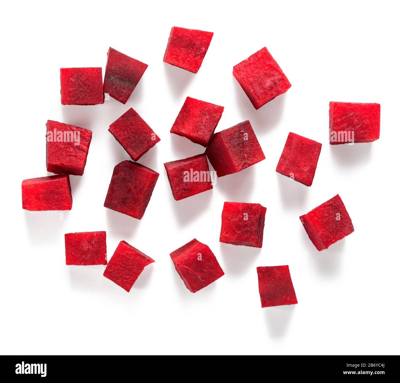Beetroot diced in medium cubes on white background Stock Photo - Alamy