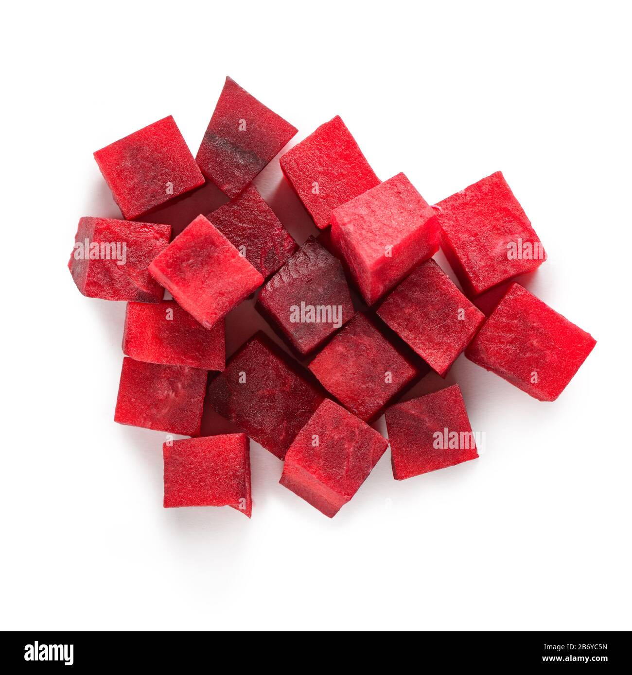 Beetroot diced into cubes on white background Stock Photo - Alamy