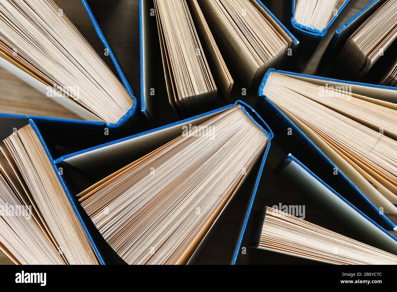 Texture from open books, top view. Abstract background Stock Photo - Alamy