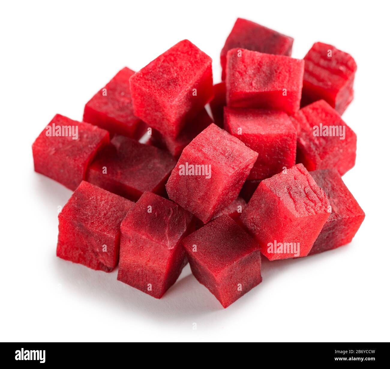 Beetroot diced into cubes on white background Stock Photo - Alamy