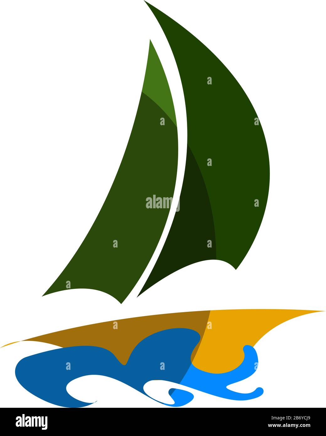 Boat on water, illustration, vector on white background Stock Vector ...
