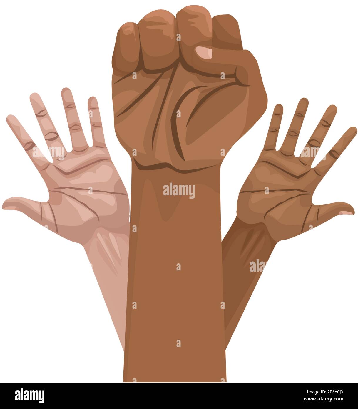Hands raised up pointing Stock Vector Images - Alamy