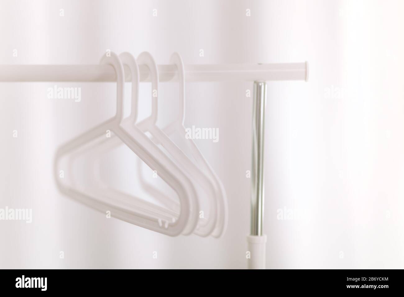 Wardrobe stand empty hangers hi-res stock photography and images - Alamy