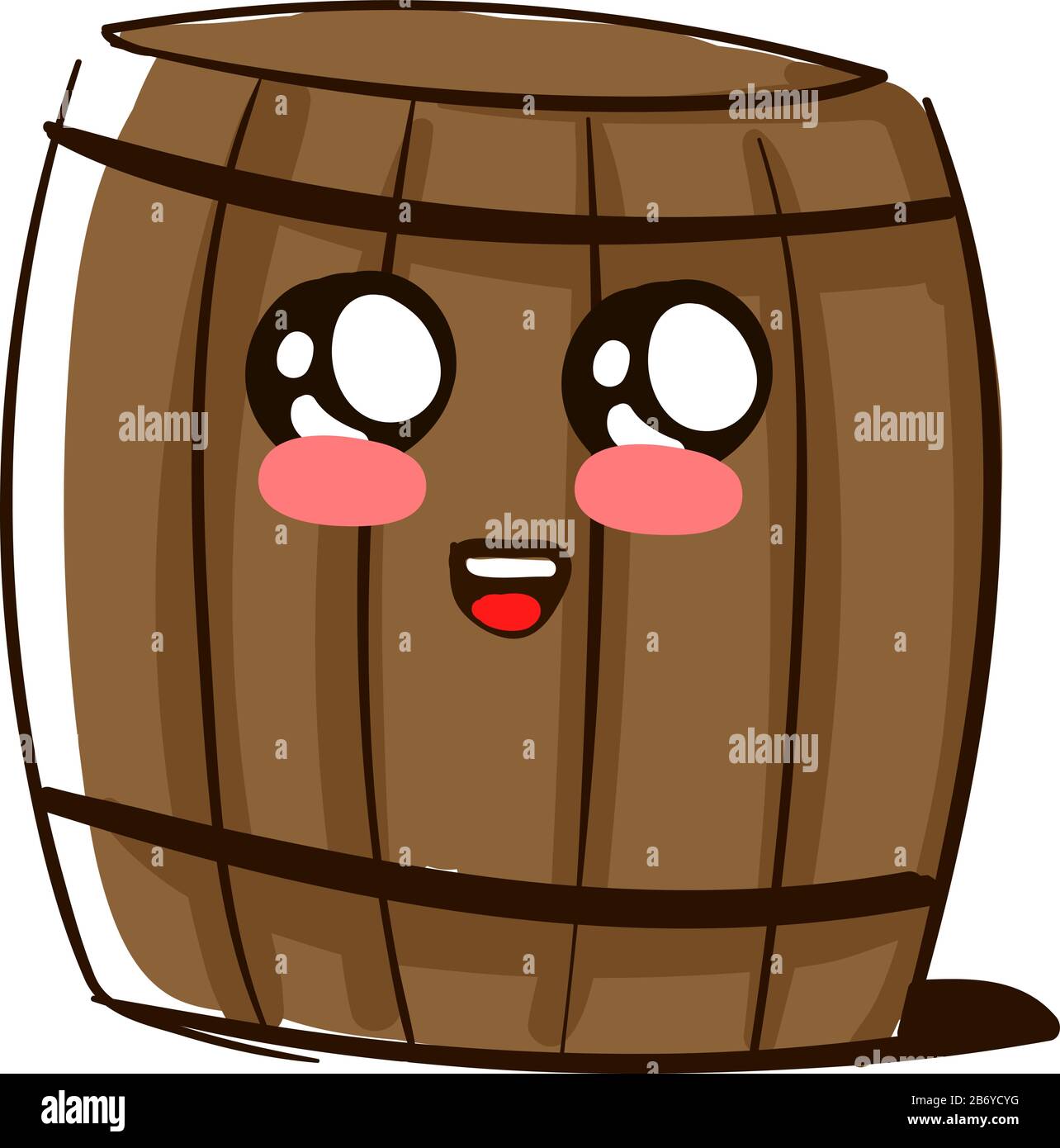 Cute barrel, illustration, vector on white background Stock Vector ...