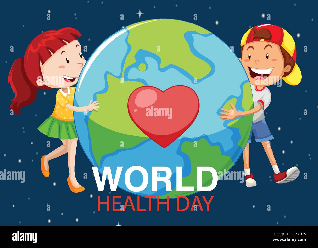 Poster design for world health day with kids in background illustration ...