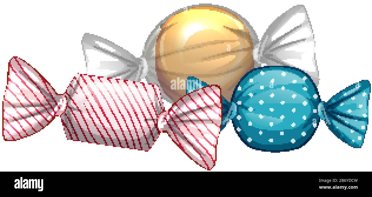 Candy in wrappers blue Cut Out Stock Images & Pictures - Alamy