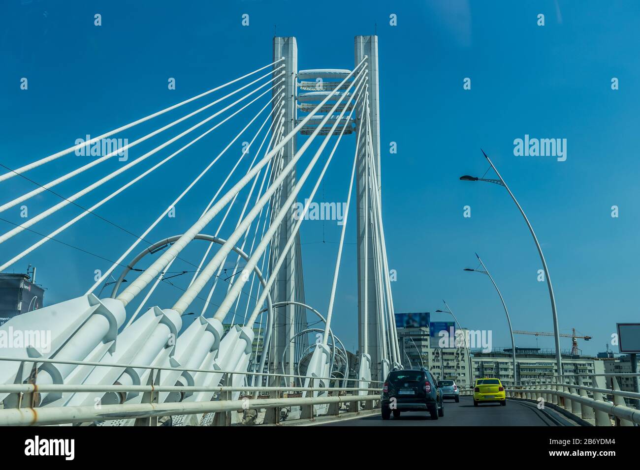 Cars driving on modern bridge hi-res stock photography and images - Alamy