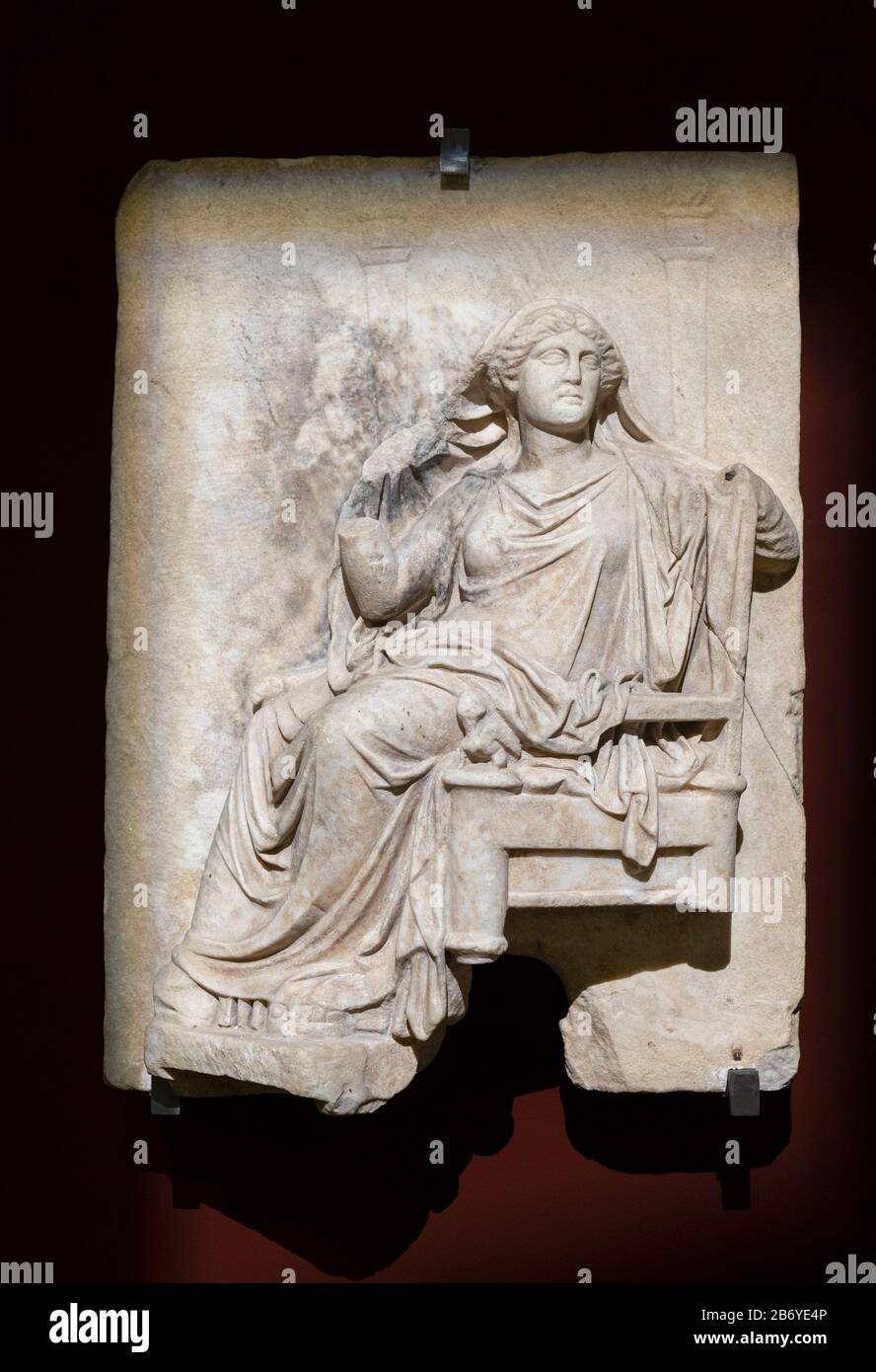 Greek marble relief of Demeter, 4th century BC. Istanbul Archaeology ...