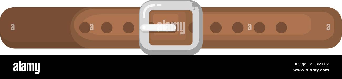 Brown belt, illustration, vector on white background Stock Vector Image ...