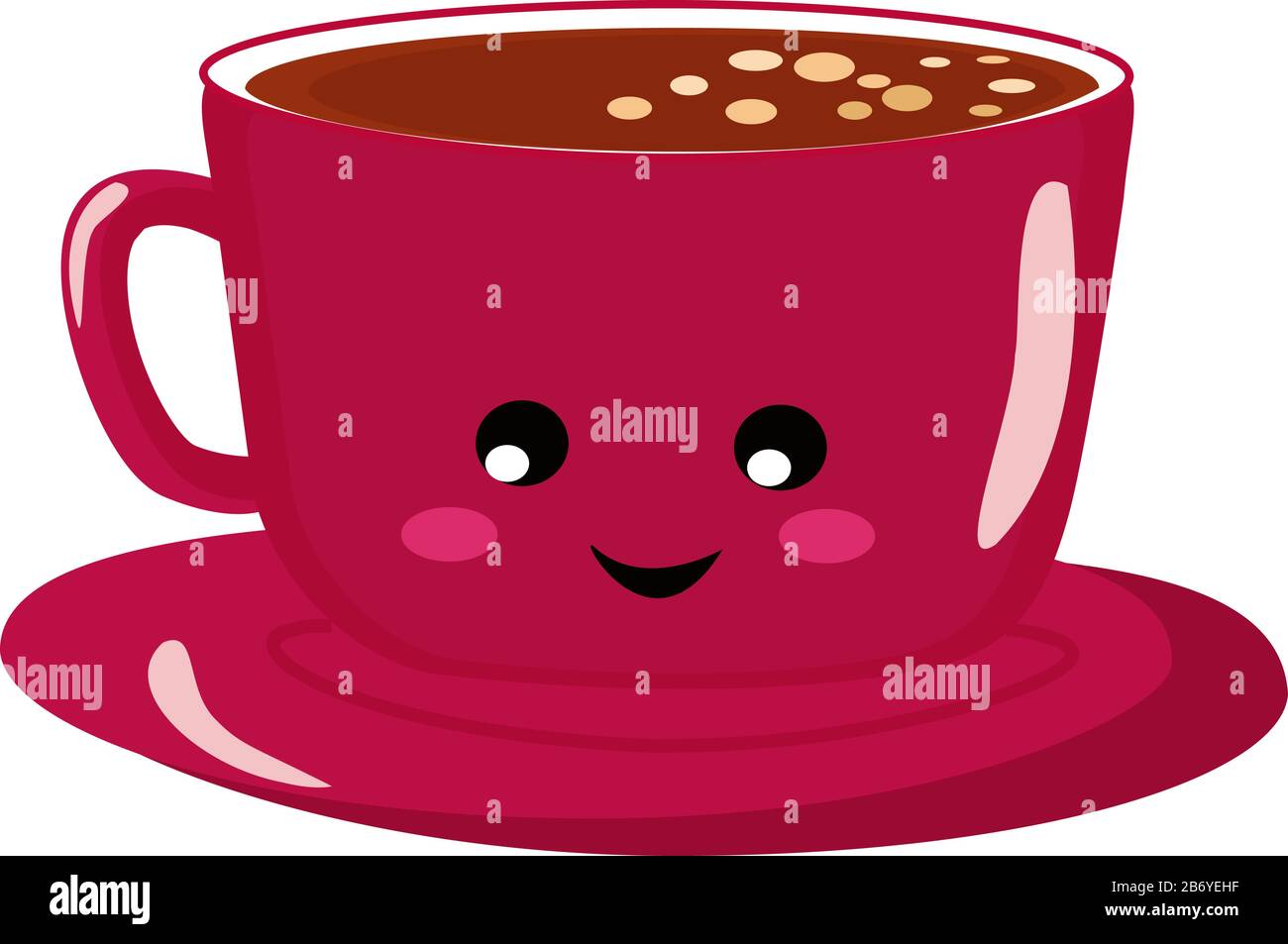 Pink coffee cup, illustration, vector on white background Stock Vector ...