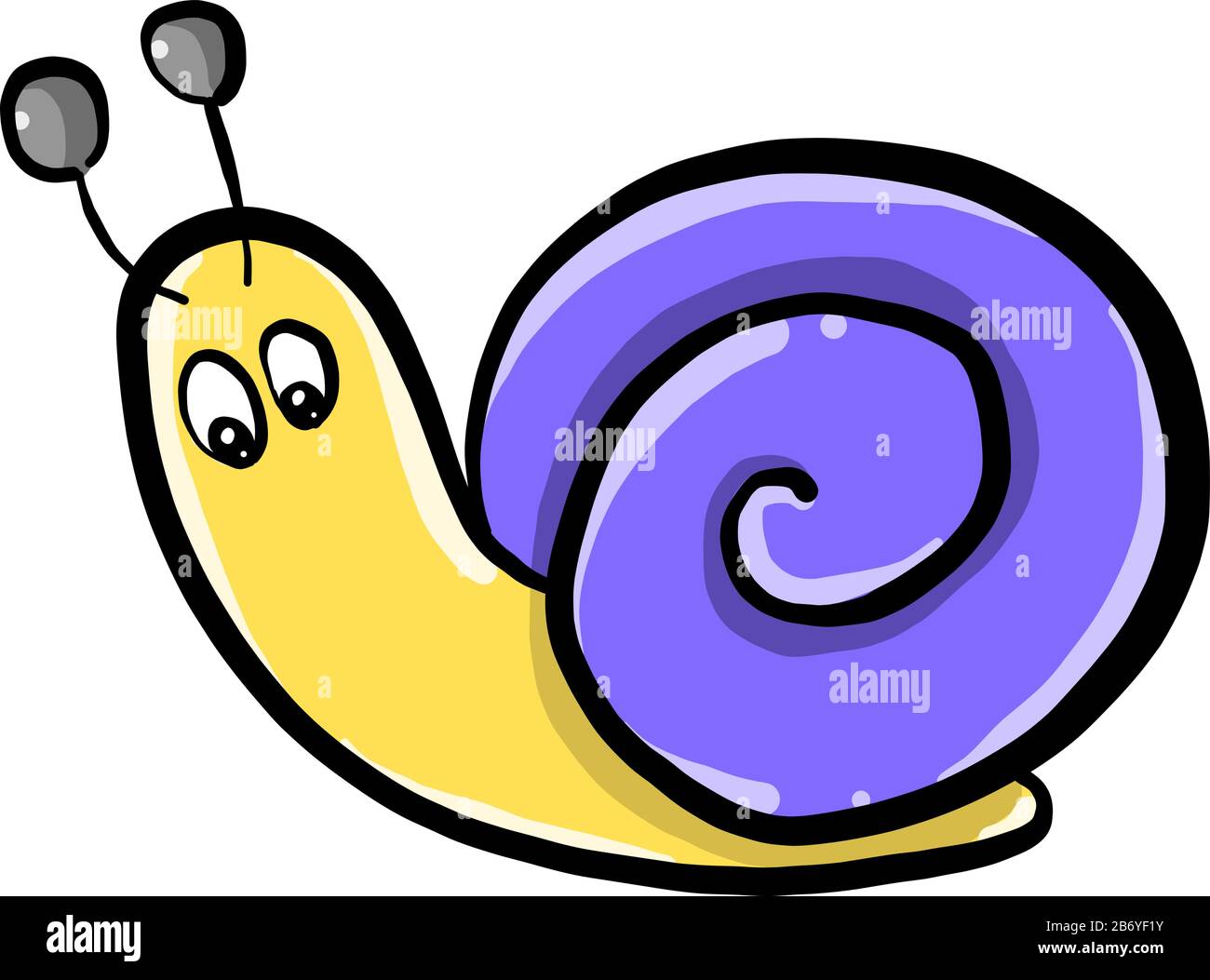 Blue snail, illustration, vector on white background Stock Vector Image ...
