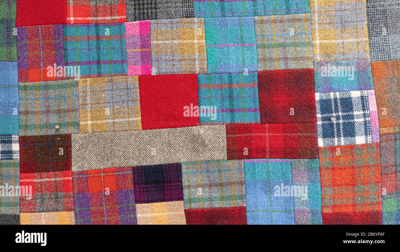 A swatch of Harris Tweed style samples Stock Photo - Alamy