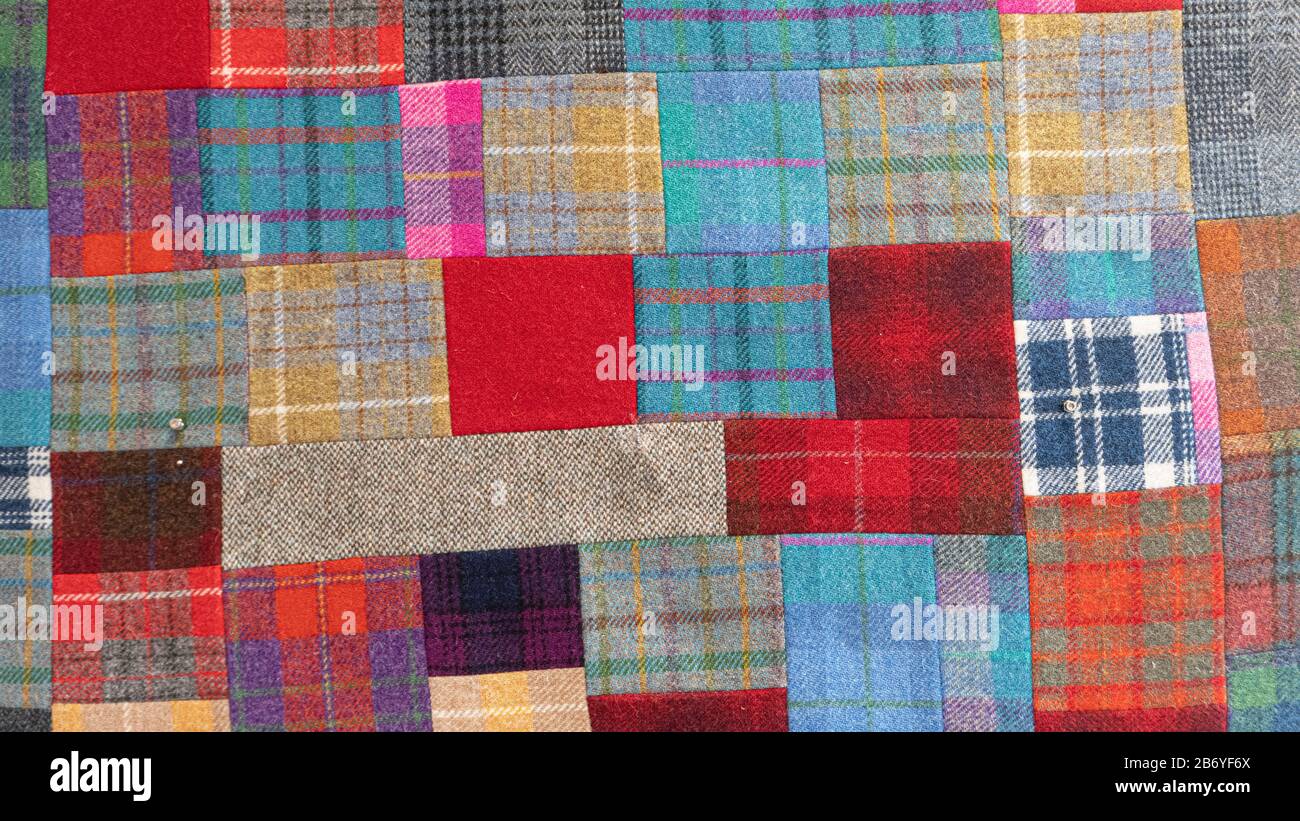 A swatch of Harris Tweed style samples Stock Photo - Alamy