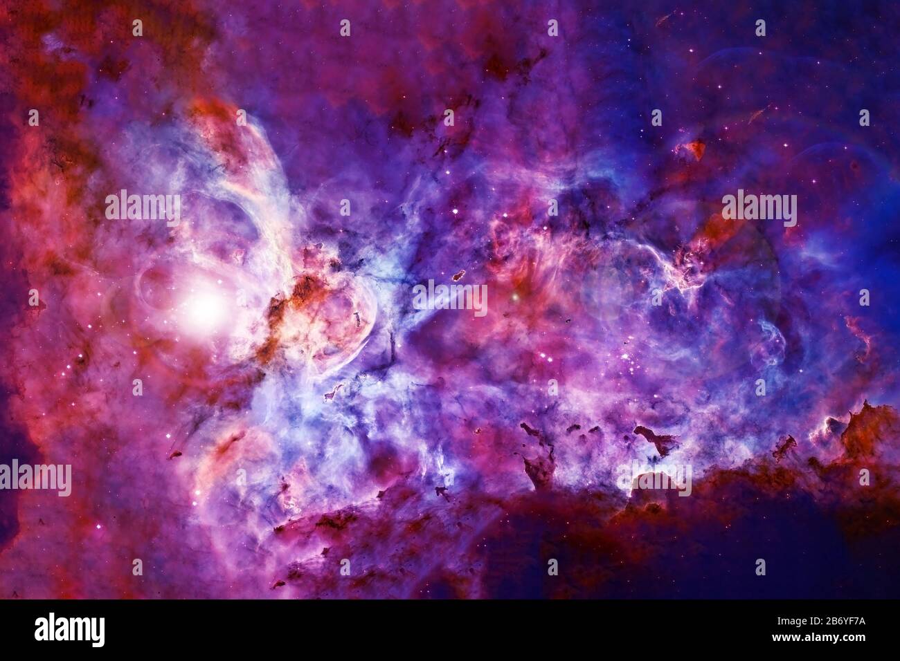 Beautiful space, colored, with stars and nebulae. Elements of this ...