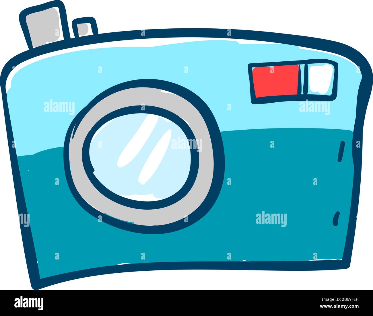 Blue camera, illustration, vector on white background Stock Vector ...