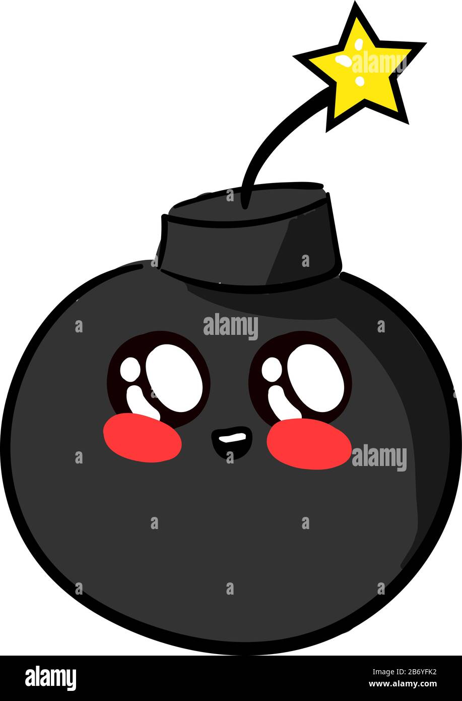 Cute bomb, illustration, vector on white background Stock Vector Image ...