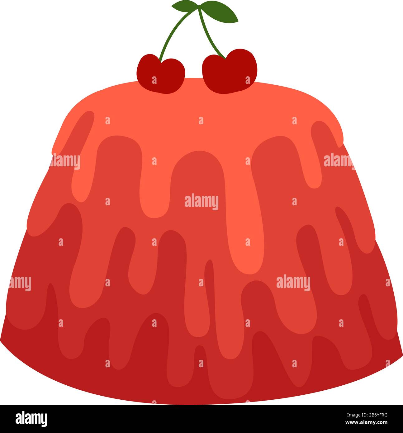Cherry cake, illustration, vector on white background Stock Vector ...