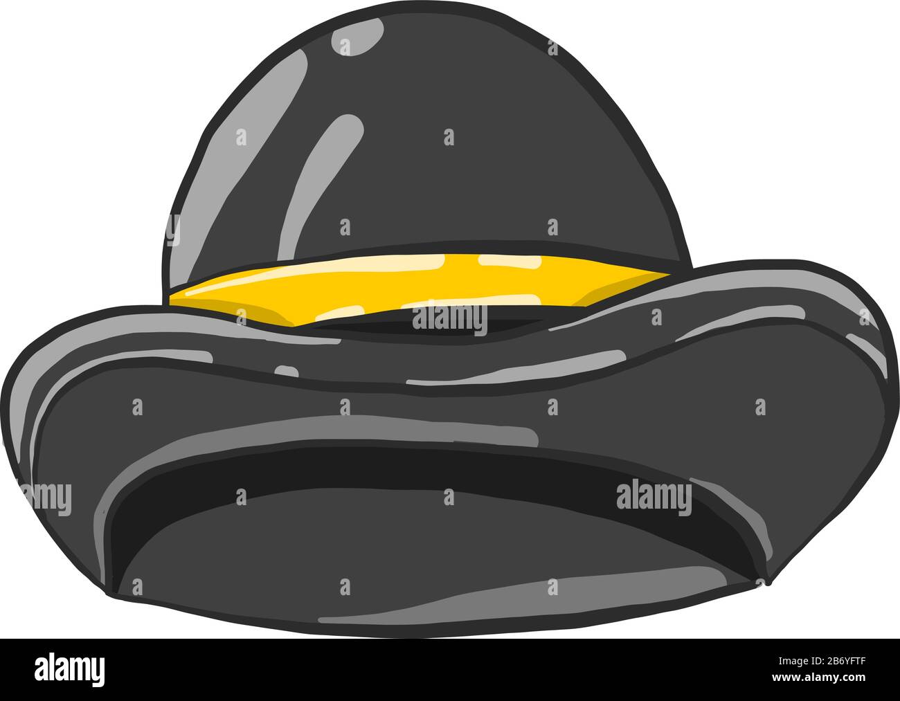 Black hat, illustration, vector on white background Stock Vector Image ...