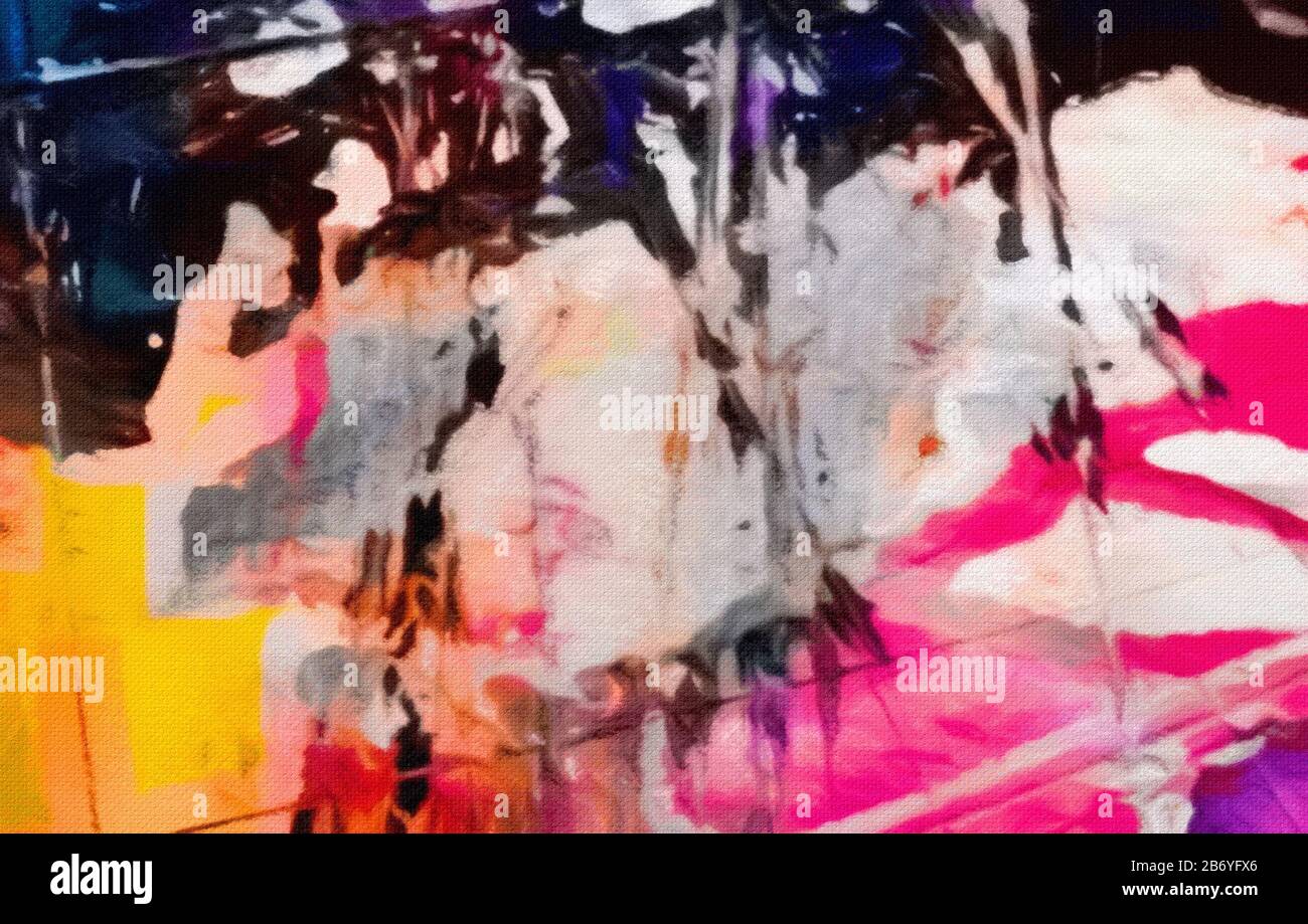 Multicolor brush strokes in oil structure. Grunge fine art mixed media ...