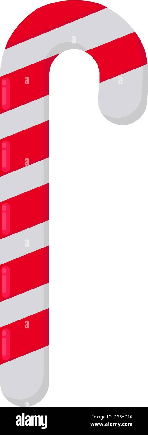 Candy cane, illustration, vector on white background Stock Vector Image ...