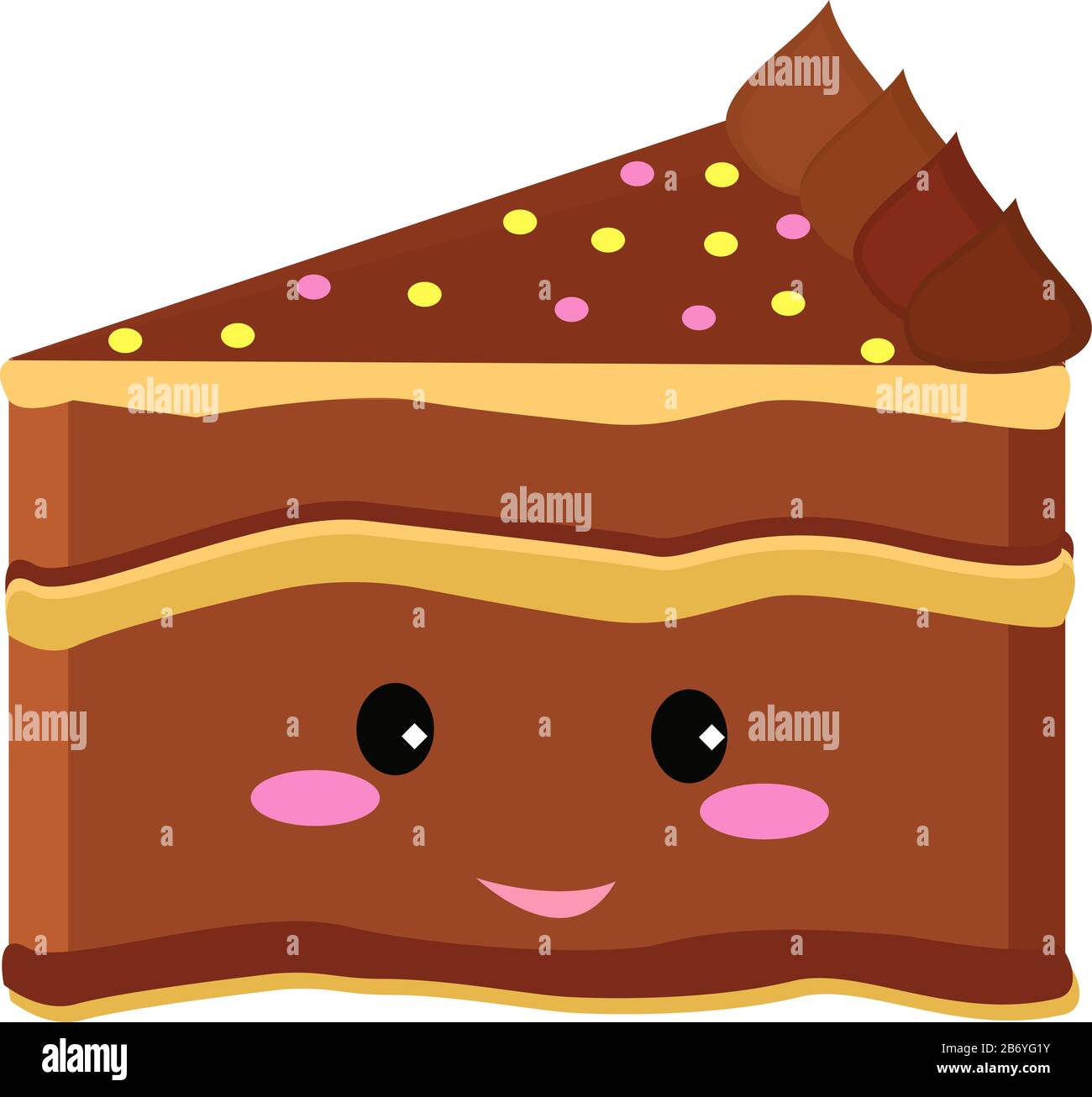 Happy cake, illustration, vector on white background Stock Vector Image ...