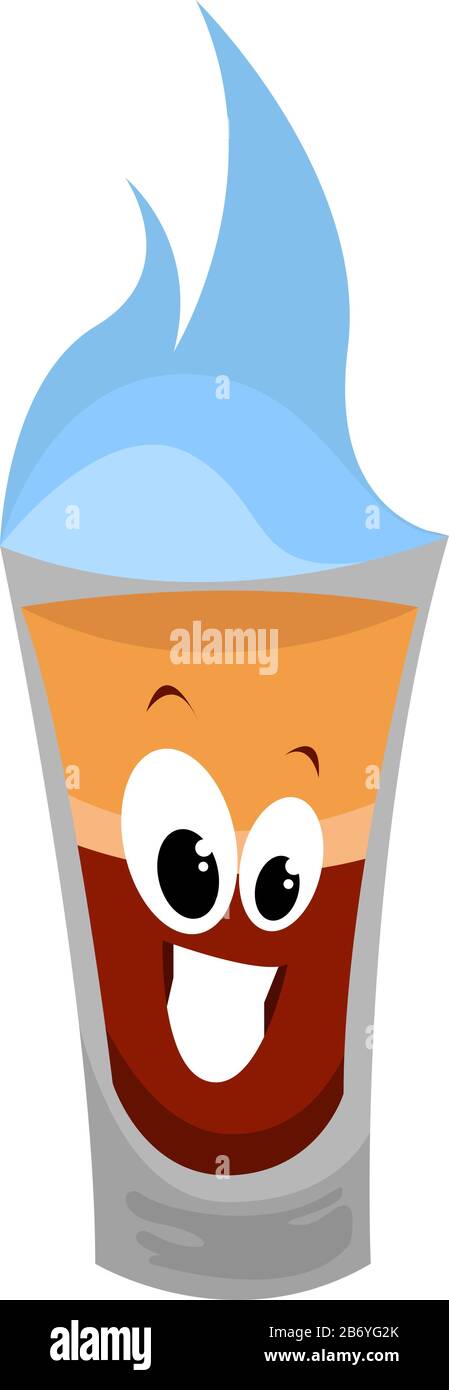 Burning shot, illustration, vector on white background Stock Vector ...