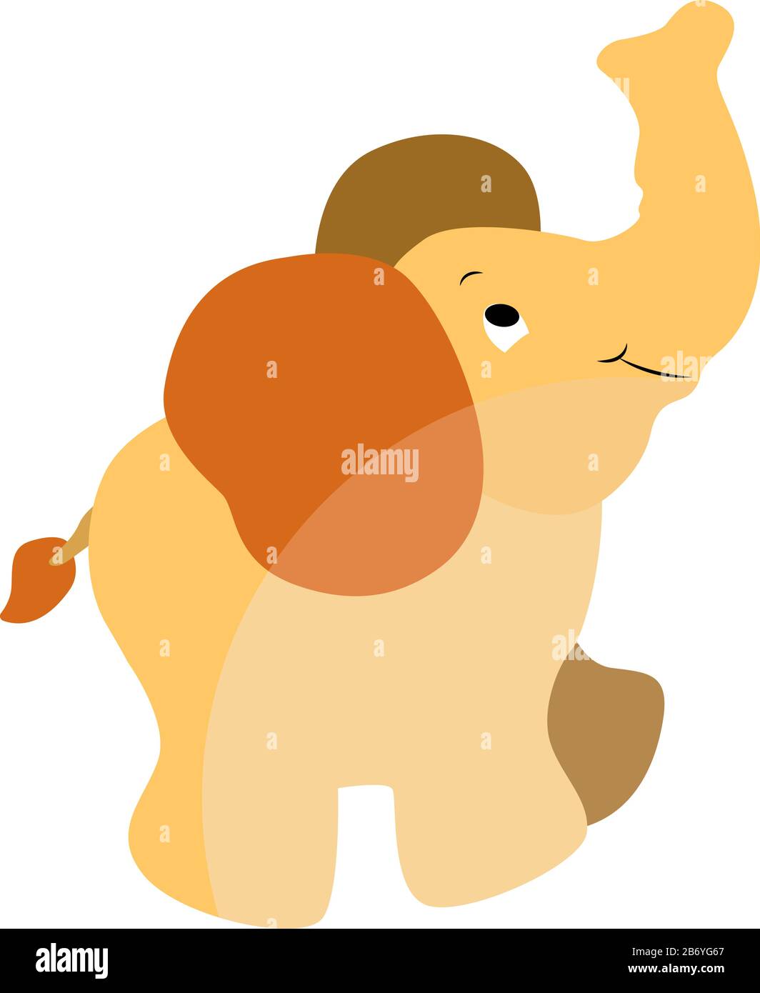 Baby elephant, illustration, vector on white background Stock Vector ...