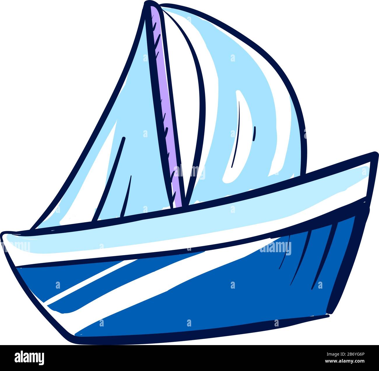 Blue boat, illustration, vector on white background Stock Vector Image ...