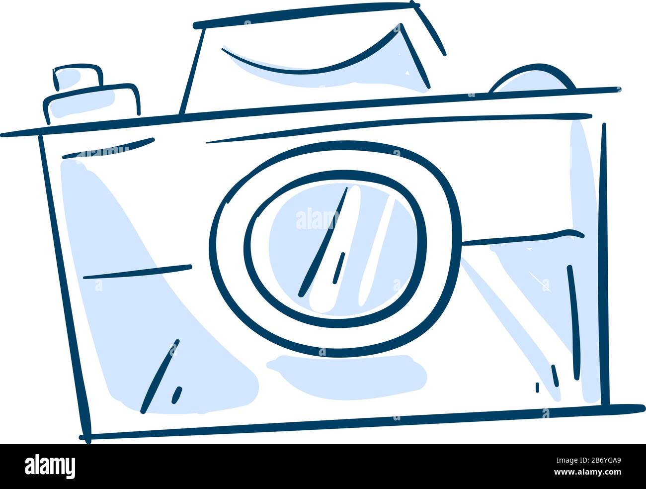 Camera sketch, illustration, vector on white background Stock Vector ...