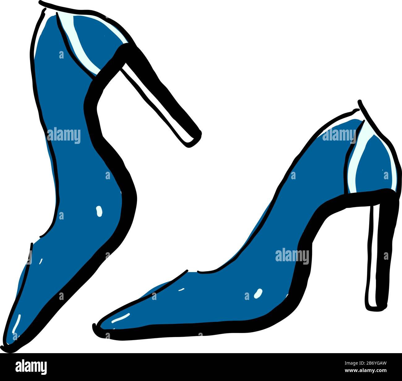 Blue woman heels, illustration, vector on white background Stock Vector ...