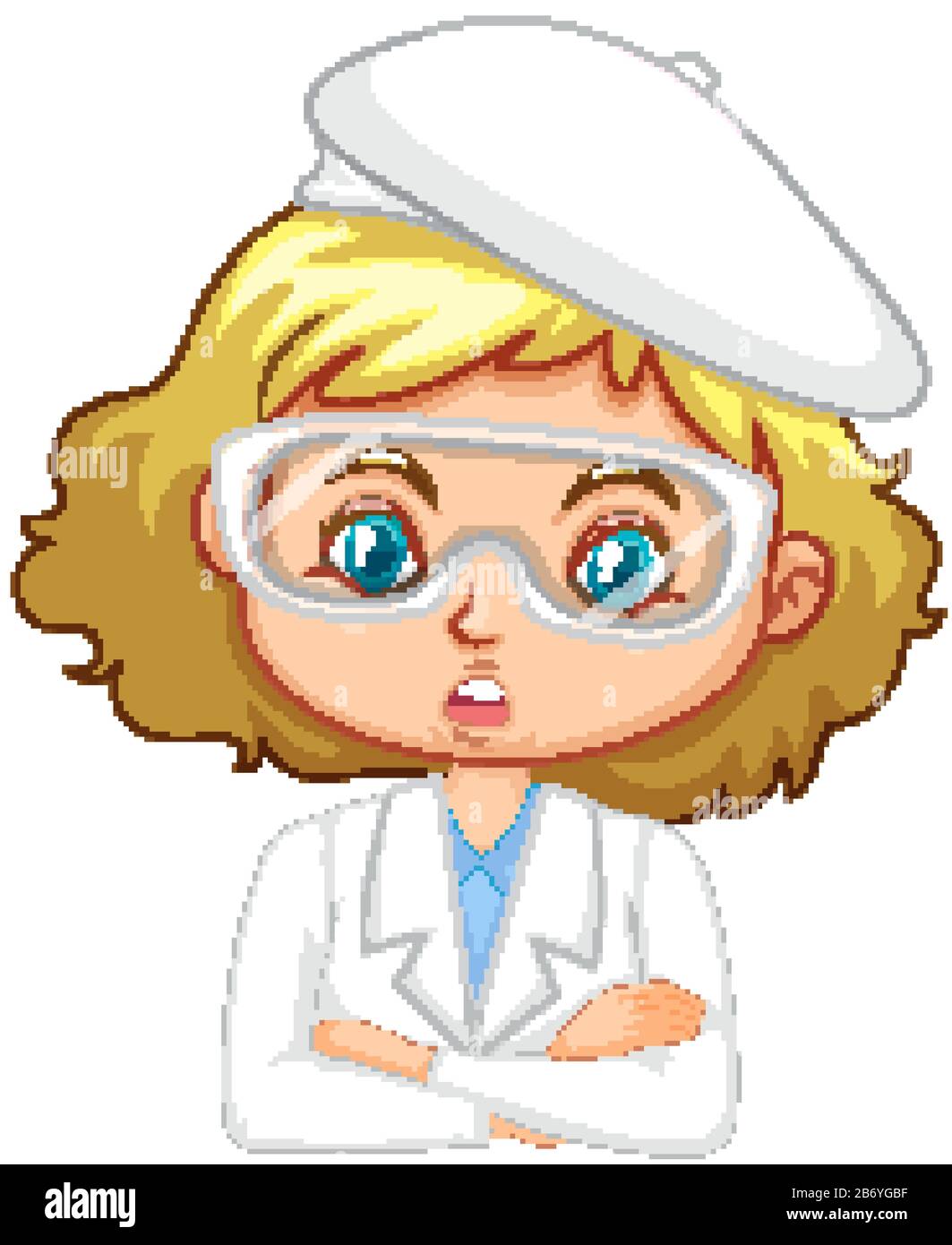 Girl in science gown on white background illustration Stock Vector ...