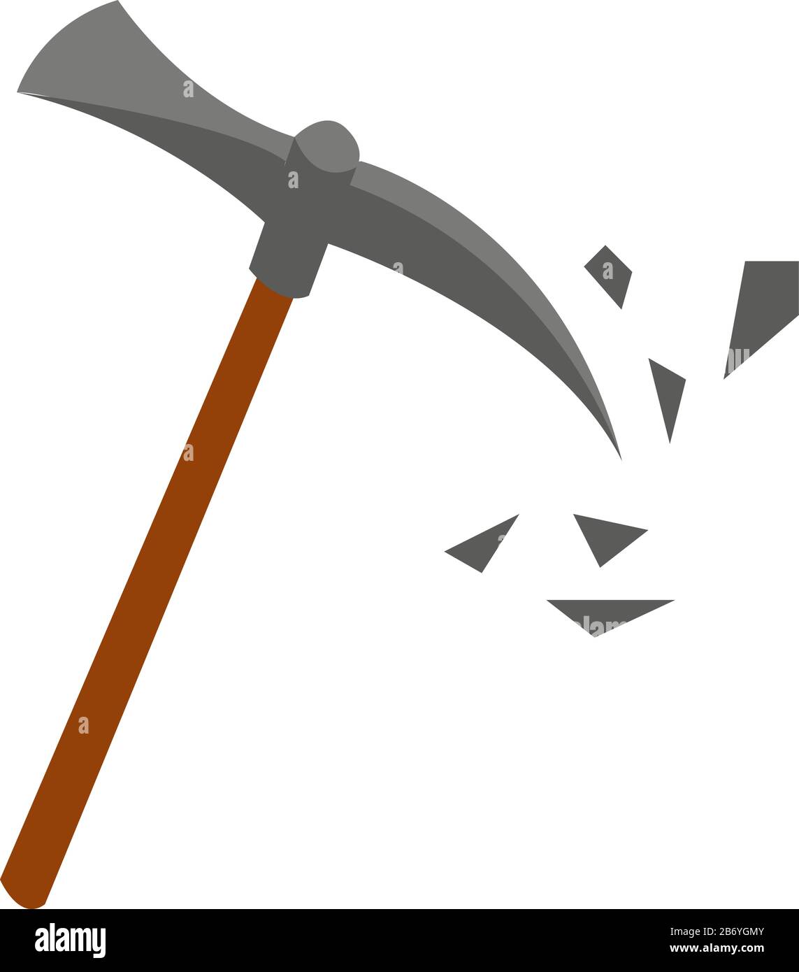 Pick ax, illustration, vector on white background Stock Vector Image ...