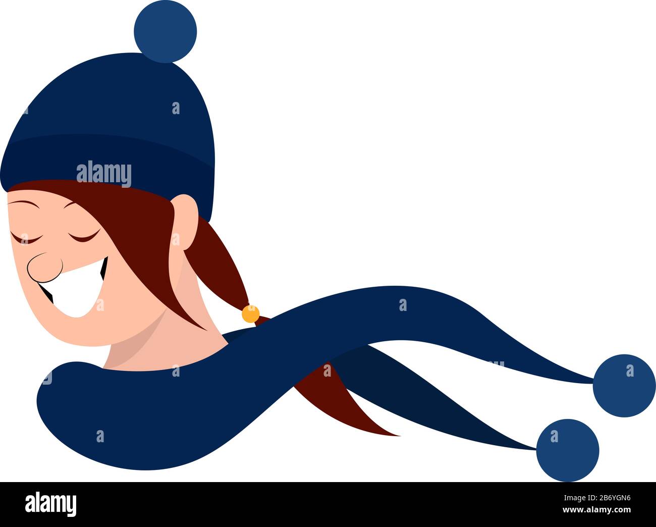 Blue scarf, illustration, vector on white background Stock Vector Image ...