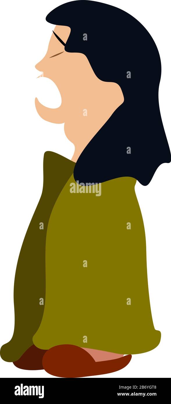 Crying girl, illustration, vector on white background Stock Vector ...