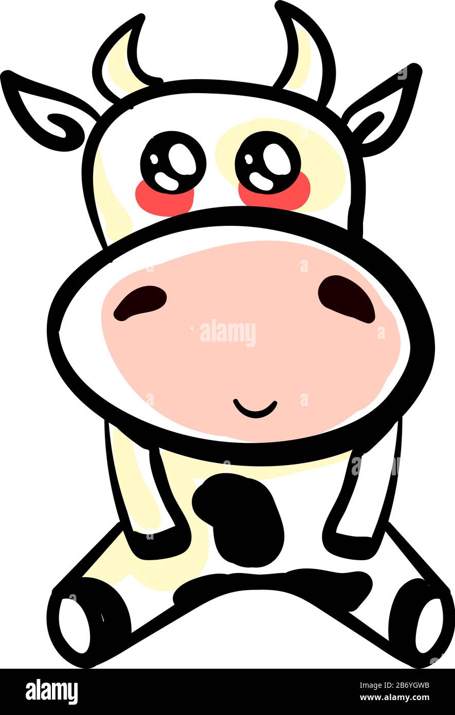 Cute cow, illustration, vector on white background Stock Vector Image ...