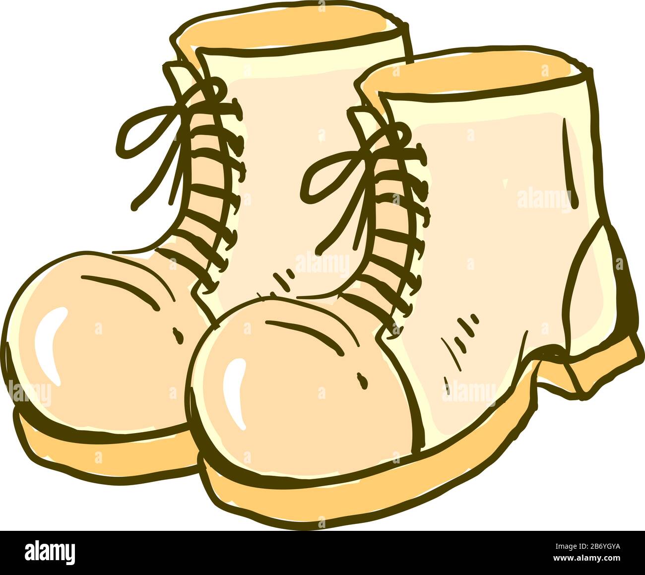 Brown boots, illustration, vector on white background Stock Vector ...