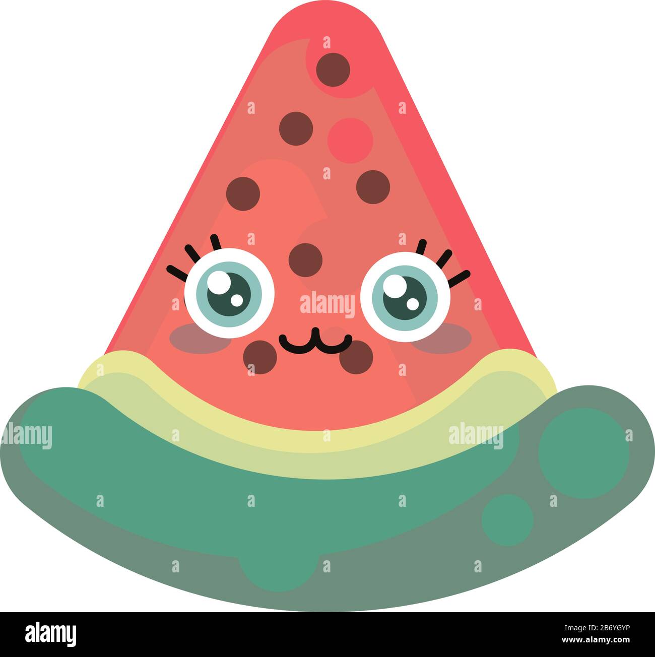 Cute watermelon, illustration, vector on white background Stock Vector ...